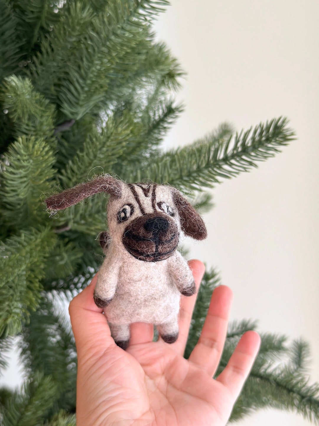 Pug Finger Puppet, Easter Basket Stuffers, Needle Felted Wool Toy ...