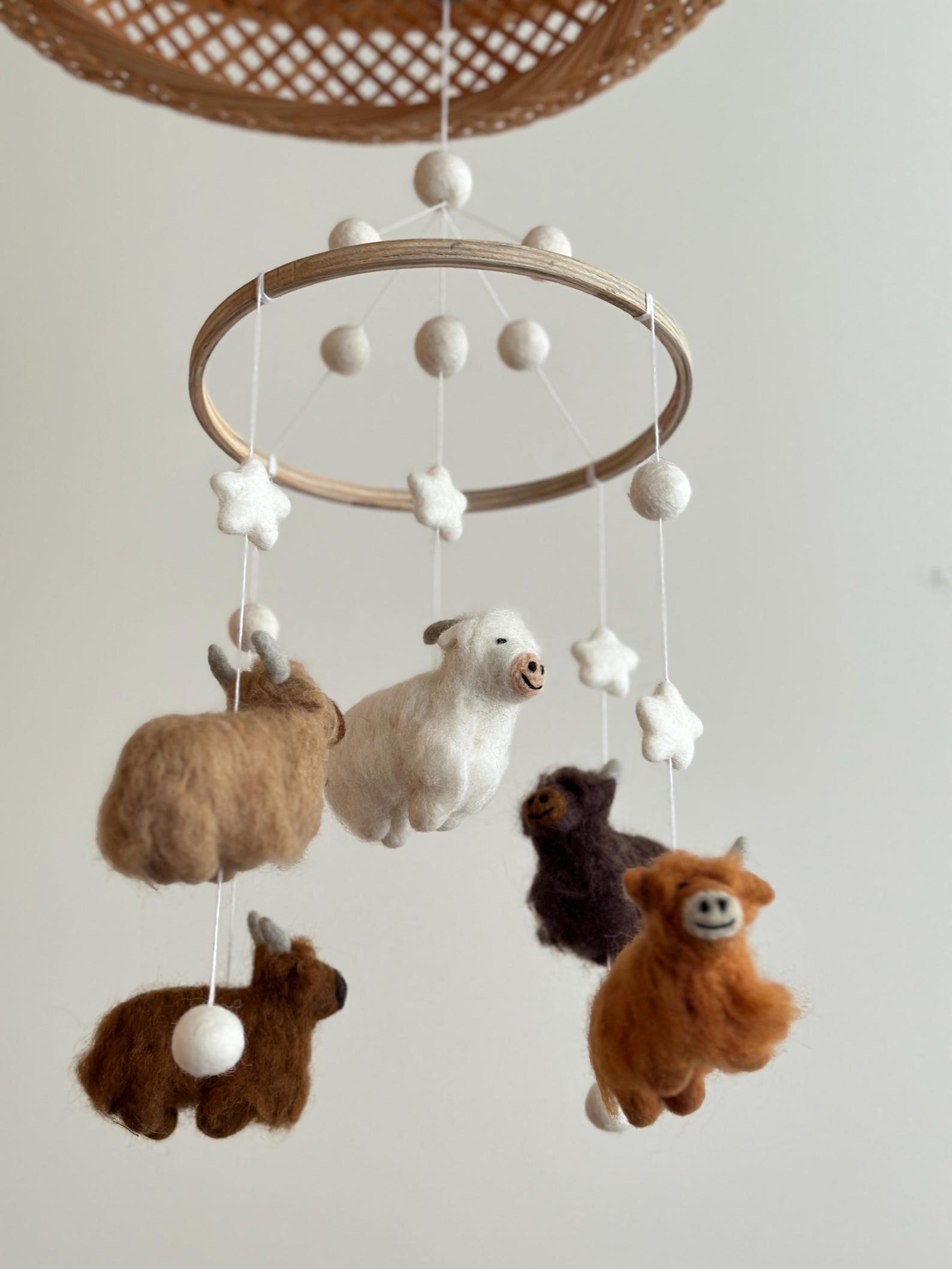 Felt Highland Cow Baby Mobile for Nursery Decor, Baby Shower's Gift - Etsy