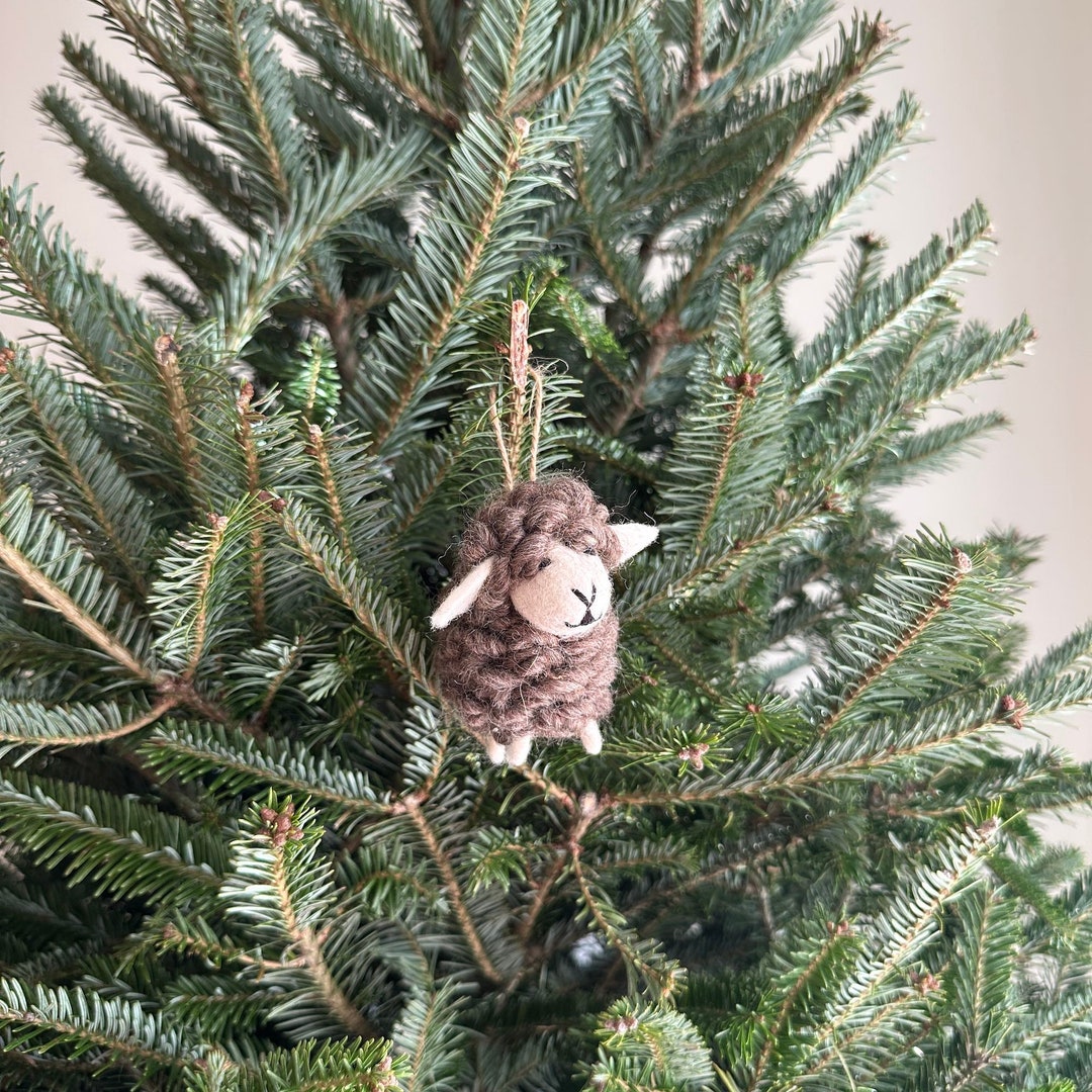 Gray Sheep Ornament With Hemp String Attached, Fluffy Sheep ...