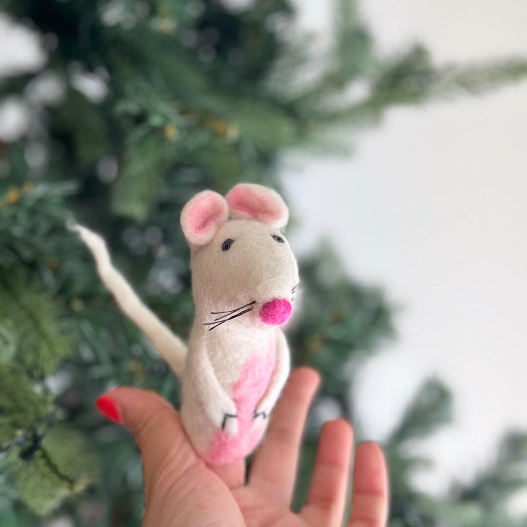 White Mouse Finger Puppet, Rat Finger Puppet, Waldorf Toy, Speech ...