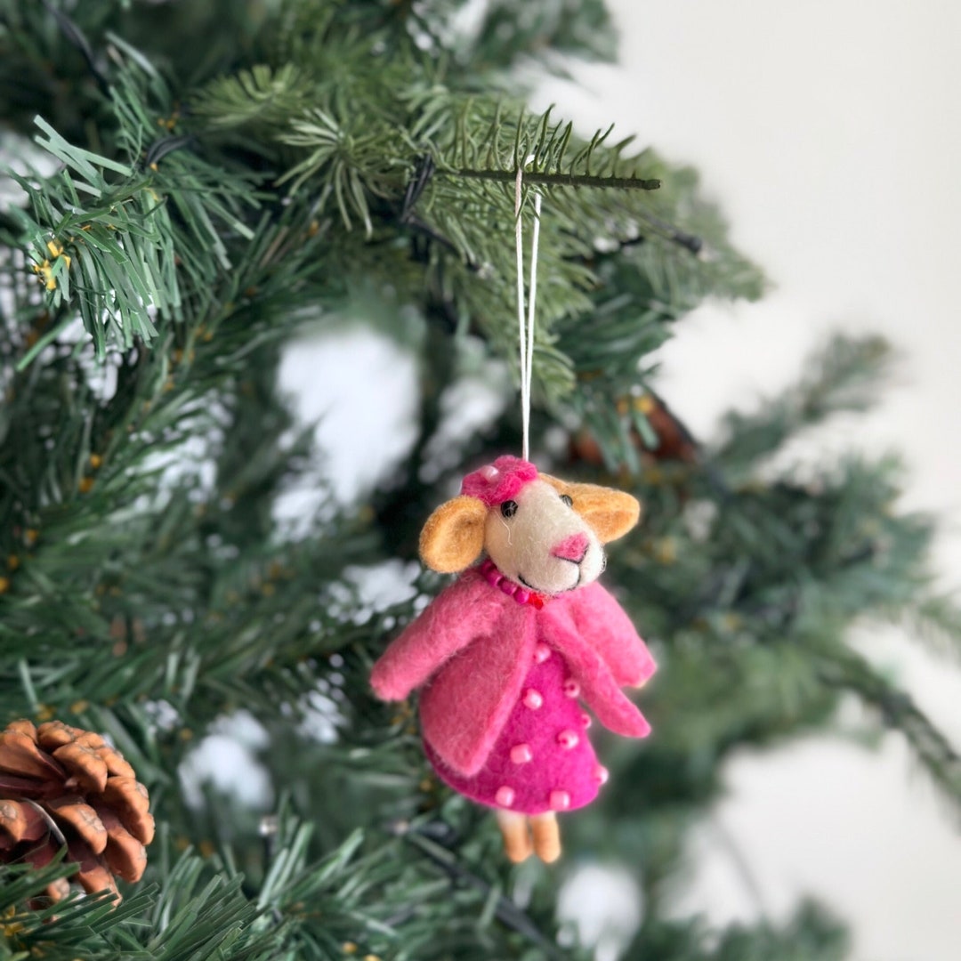 Felt Mice Lady Christmas Ornament, Biodegradable Ornaments, Tree ...