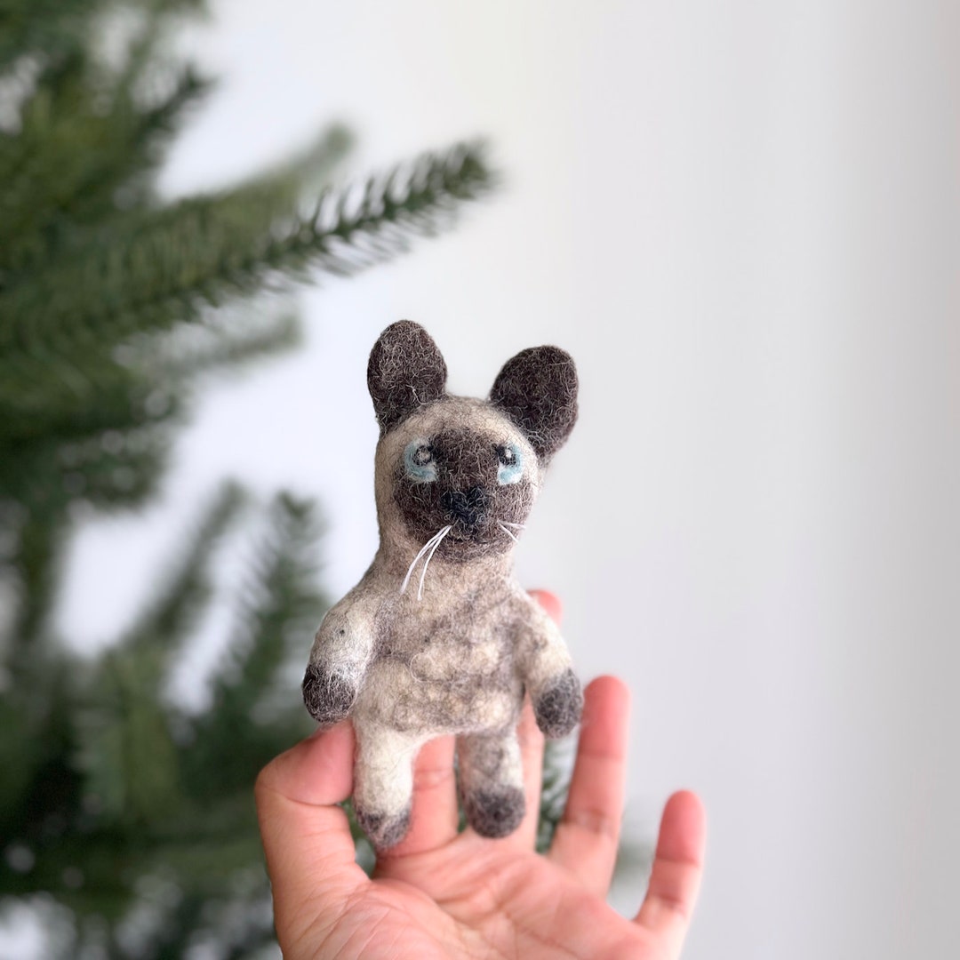 Siamese Cat Felt Finger Puppet, Needle Felted Finger Puppet, Waldorf ...
