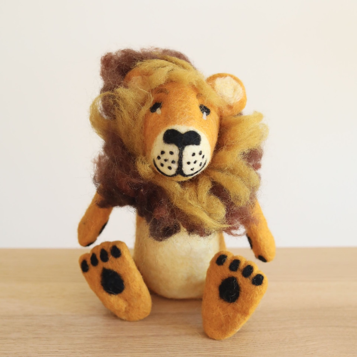 Needle Felted Lion Toy | Handmade Wool Animal, Nepal - Etsy UK