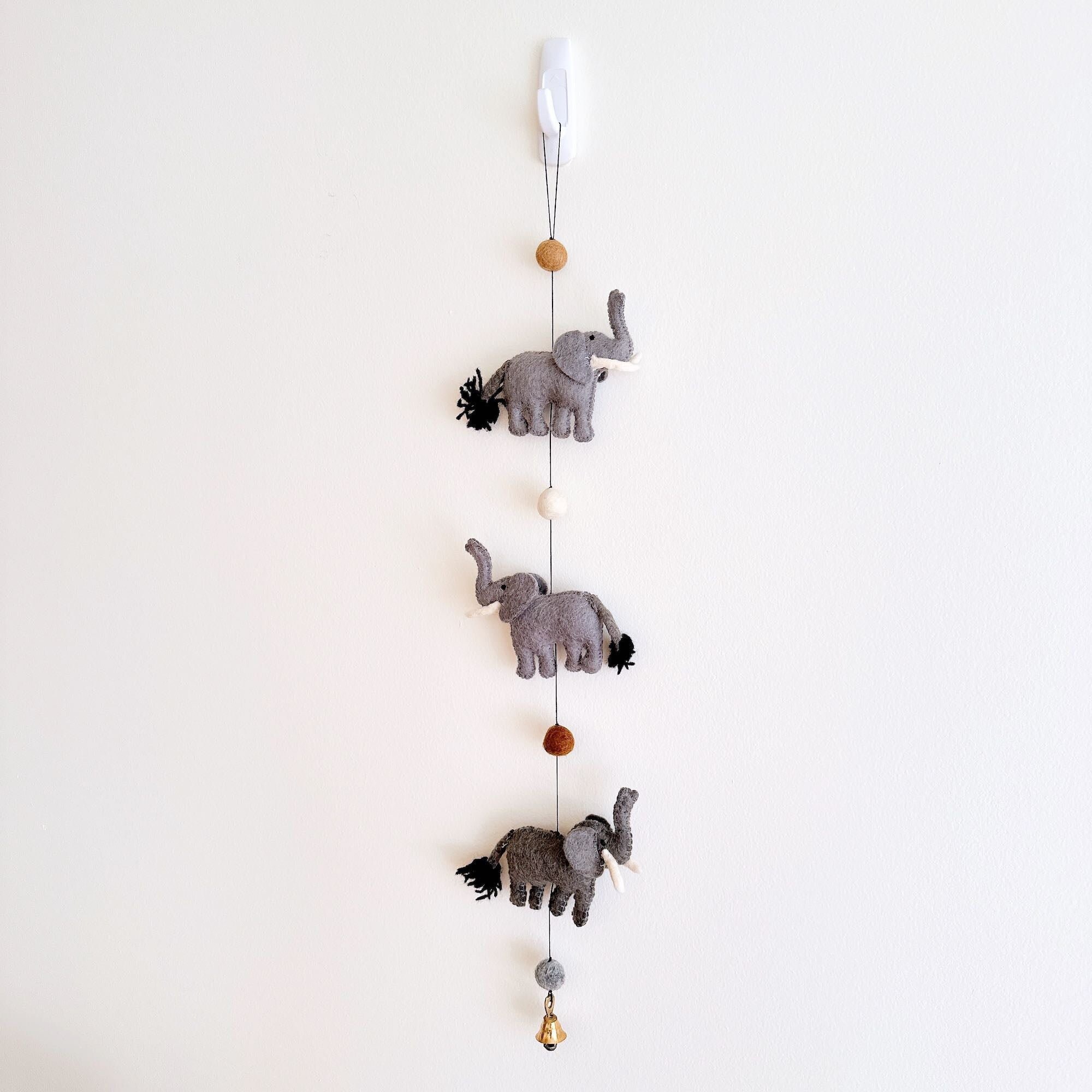 Felt Elephant Garland With Copper Bell, Nursery Decor - Etsy