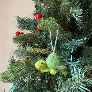 Handcrafted Turtle Christmas Ornament, Biodegradable Ornament, Ocean ...