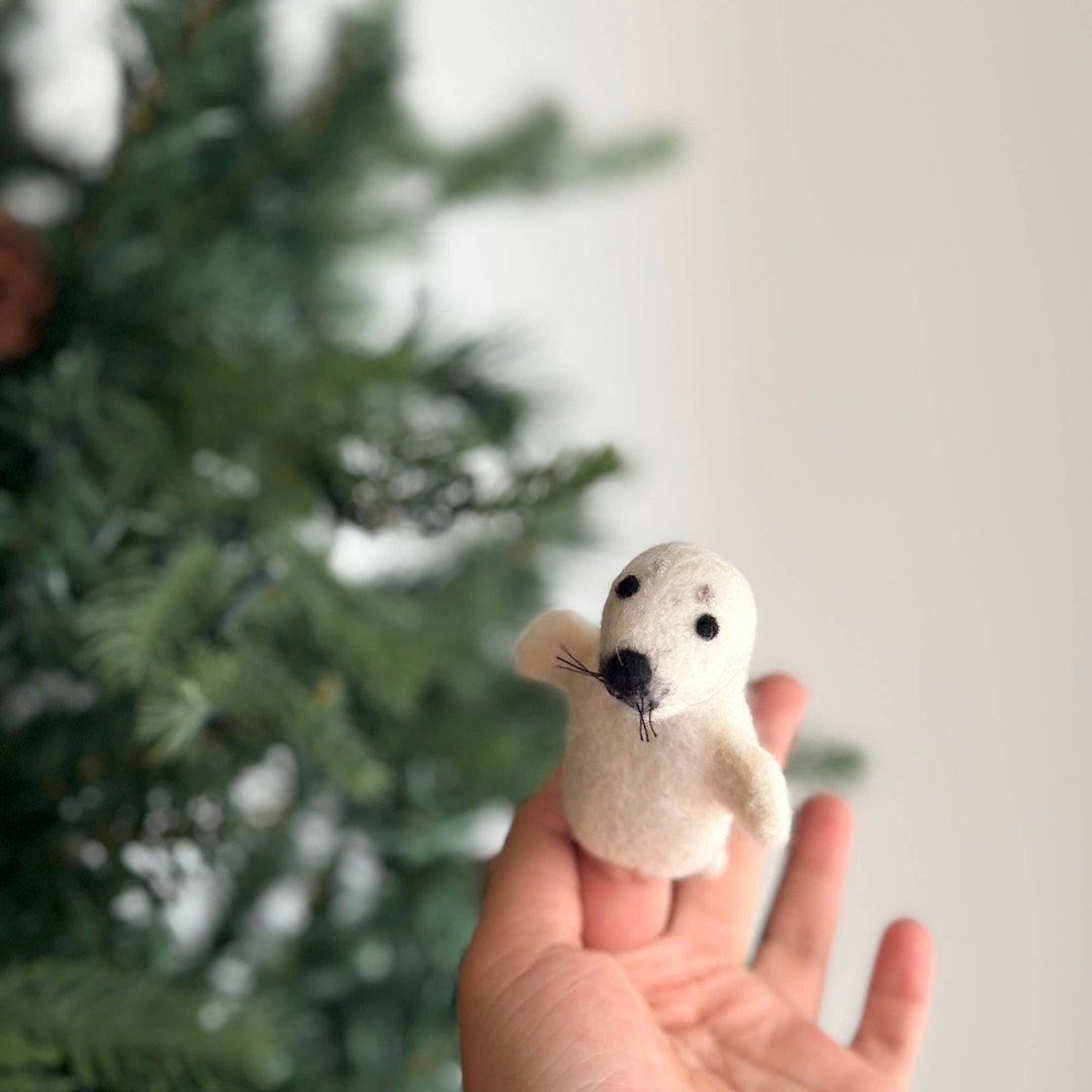 Felt Seal Finger Puppet, Baby Seal, Ocean-themed Cuddle Toy, Newborn ...