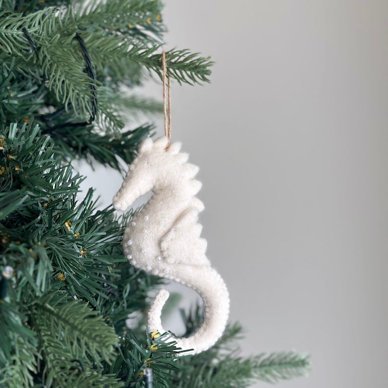 Felted Seahorse Christmas Ornament, Wool Tree Hanging Decoration - Etsy
