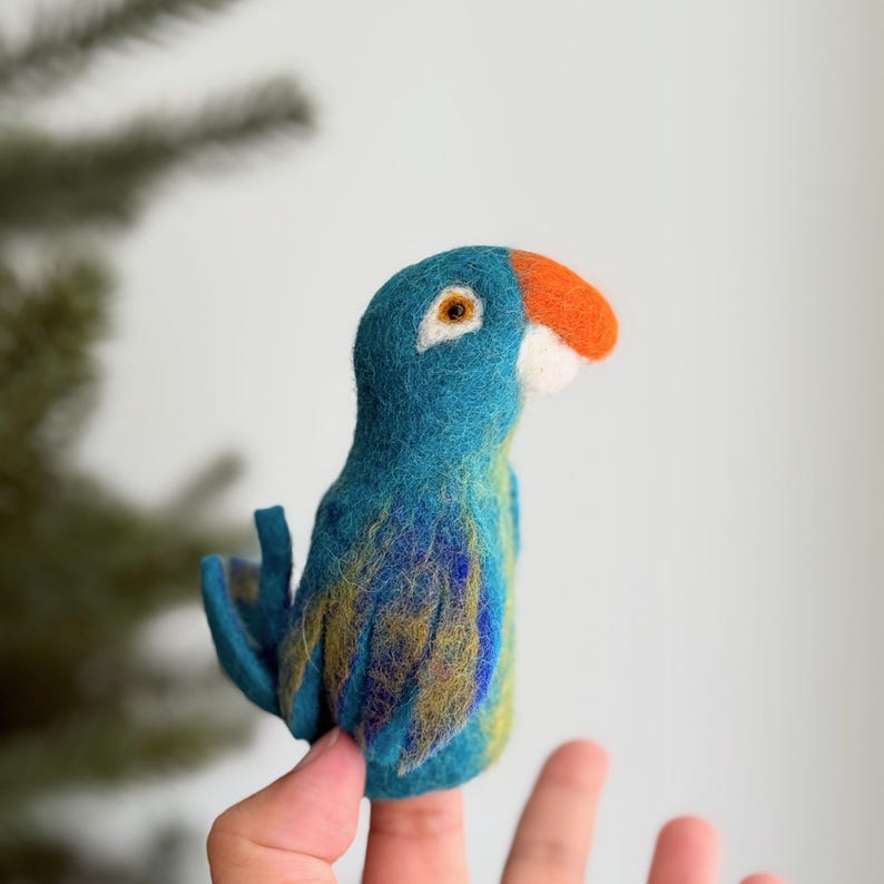 Tropical Bird Finger Puppets Set of 5 - Parrot Finger Puppets, Flamingo ...