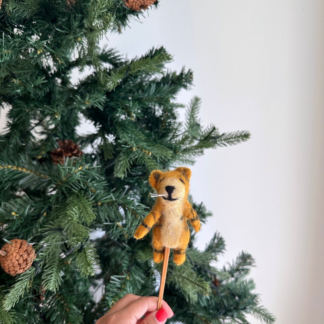 Felt Tiger Finger Puppet, Needle Felted Finger Puppet, Waldorf Toy ...
