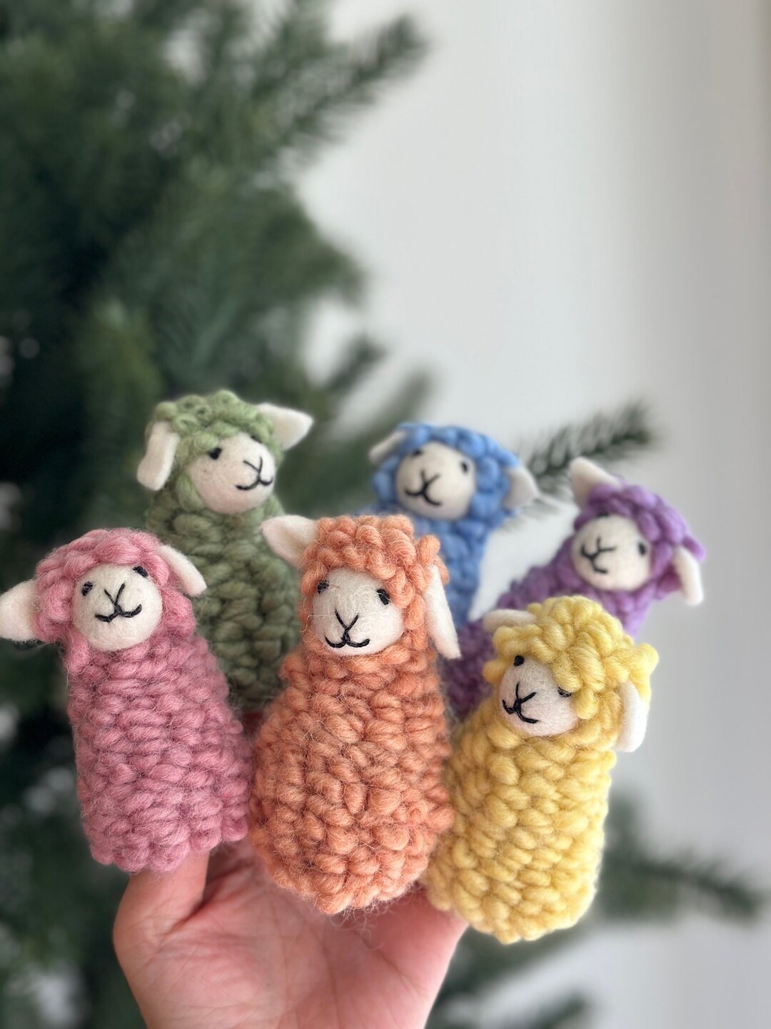 Candy Sheep Finger Puppet Set of 6, Mother's Day Gift, Pastel Sheep ...