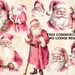 Pink Santa Clause Watercolor Clipart Pack 26 PNG Images for - Etsy