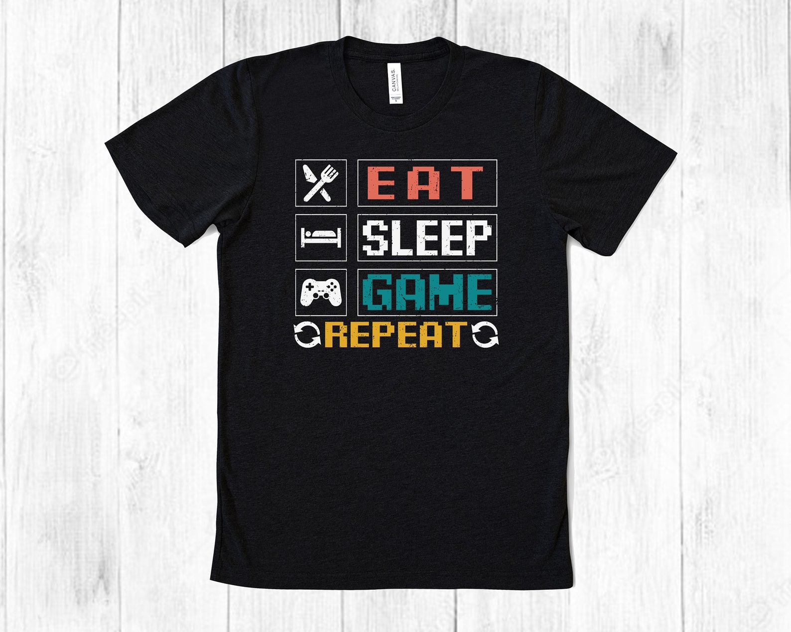 Eat Sleep Game Repeat Shirt Gamer Shirt Funny Gaming - Etsy