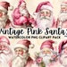 Pink Santa Clause Watercolor Clipart Pack 26 PNG Images for - Etsy