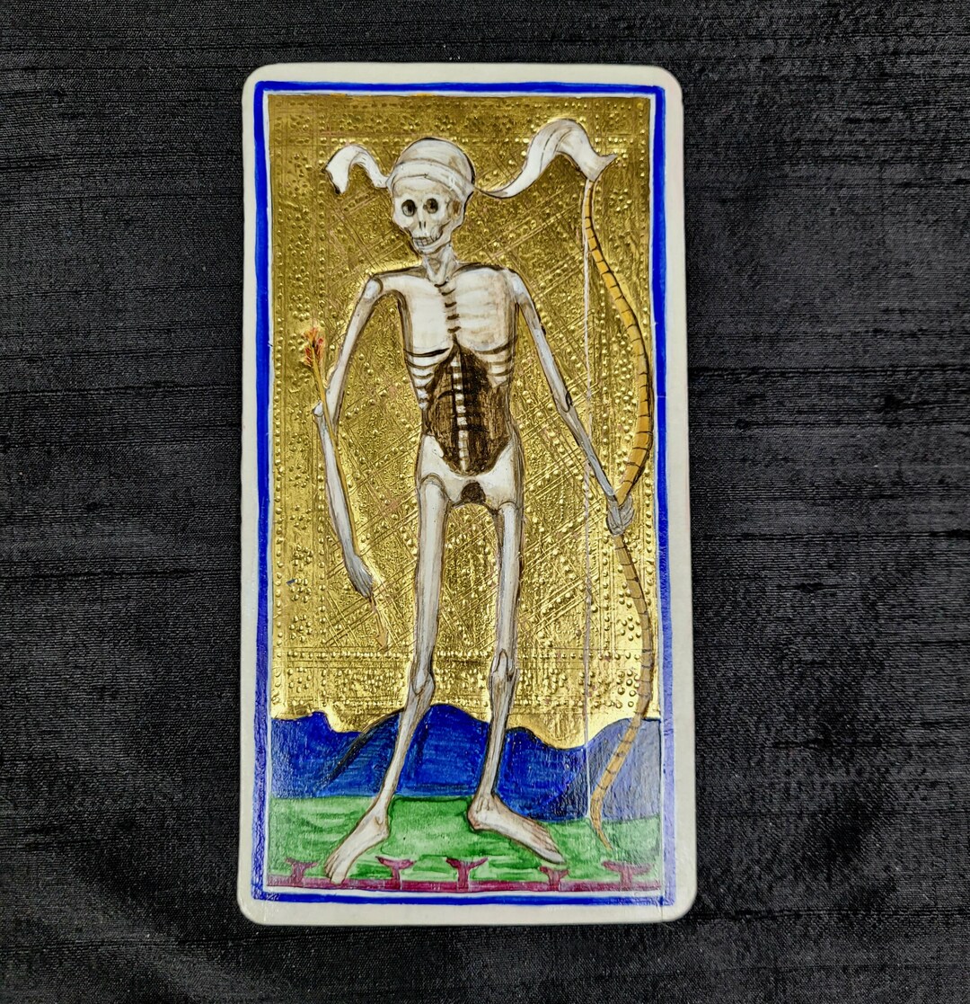 Death Tarot Card Original Art Medieval Renaissance Illumination Gilding ...