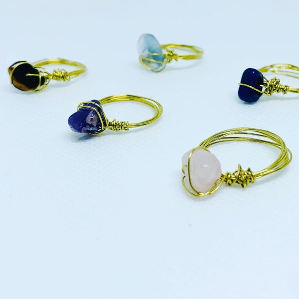 Healing Crystal Ring - Etsy UK