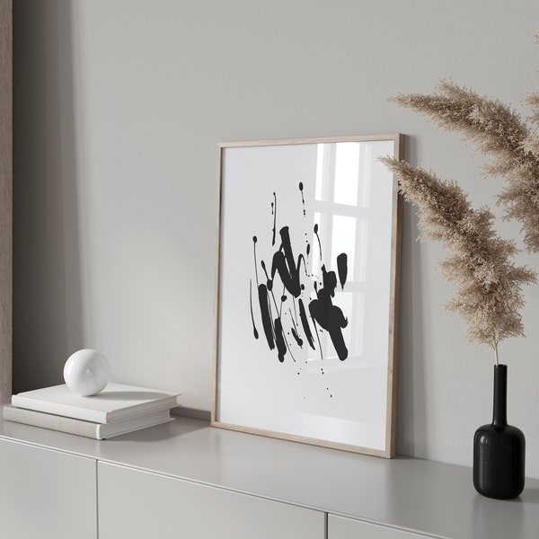 Black Abstract Art - Etsy