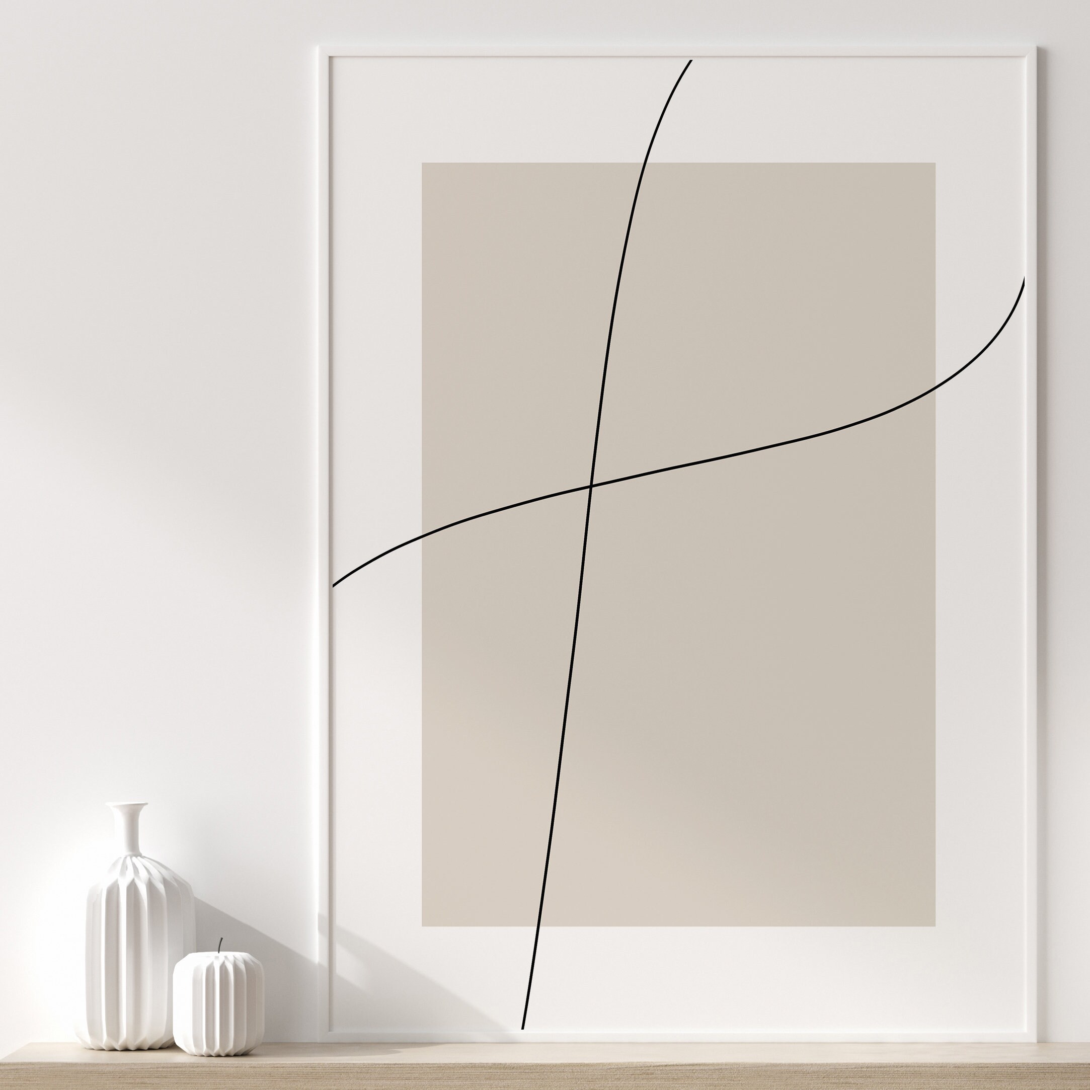 Set of 2 Neutral Abstract Prints Line Drawing Prints | Etsy