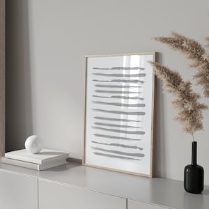 Set of 3 Grey Prints - Grey Minimalist Print Set - Grey Abstract Art ...