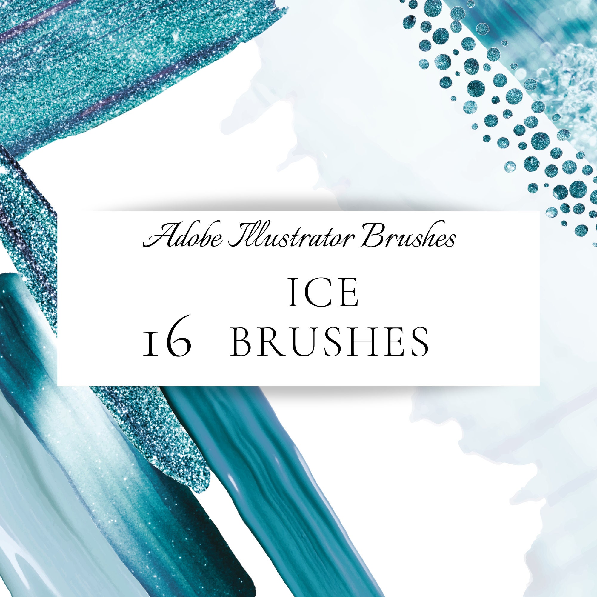 16 Adobe Illustrator Brushes, Ice and Glitter, Instant Download, Winter ...