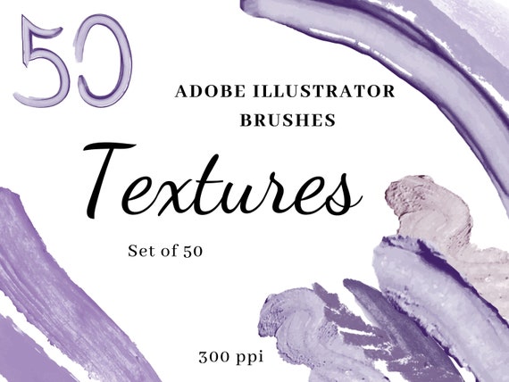 50 Texture Brushes for Adobe Illustrator changeable Colors - Etsy