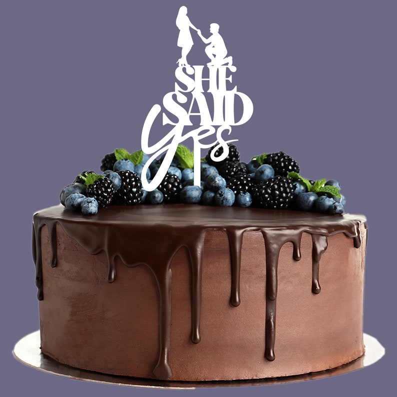 Cake Topper Aus Acryl Zur Hochzeit Verlobung Yes Kuchendeko ...