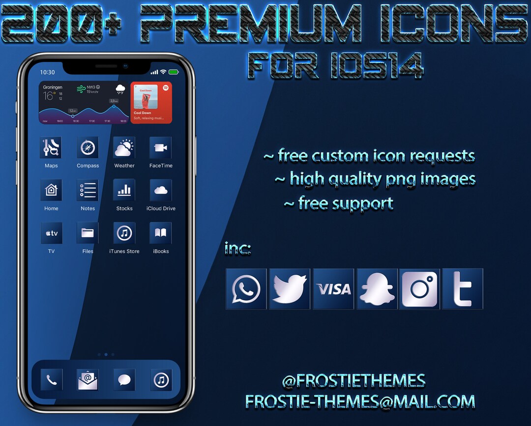 Deep Blue Wallpaper & Icons - Etsy