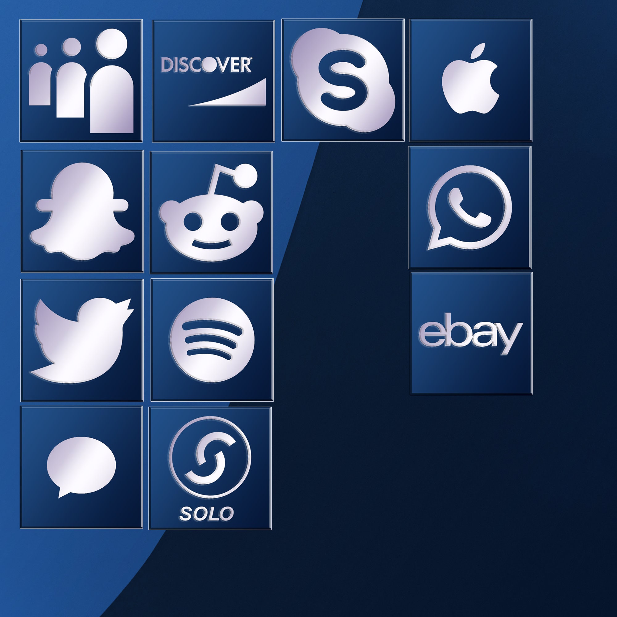 Deep Blue Wallpaper & Icons - Etsy