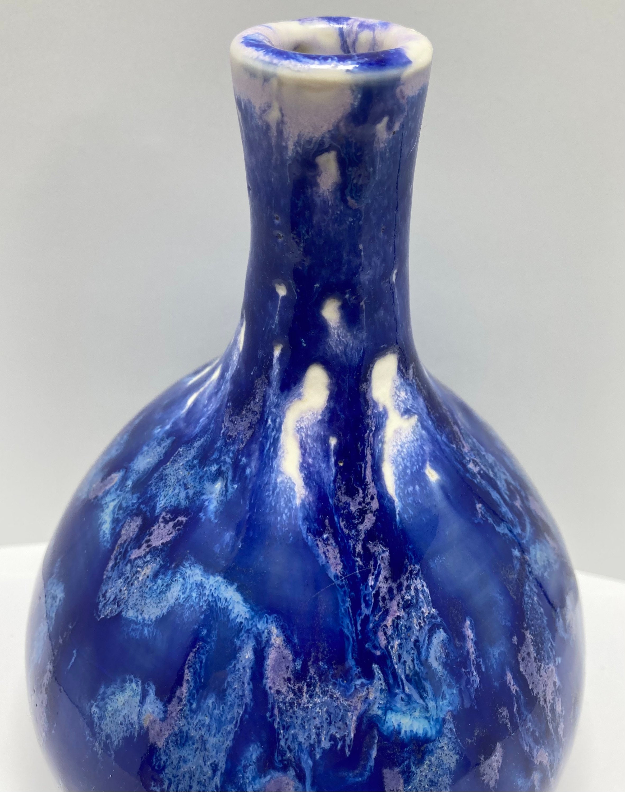 Joseph David Broudo Signed Studio Art Pottery Bud Vase Blue With Hints ...