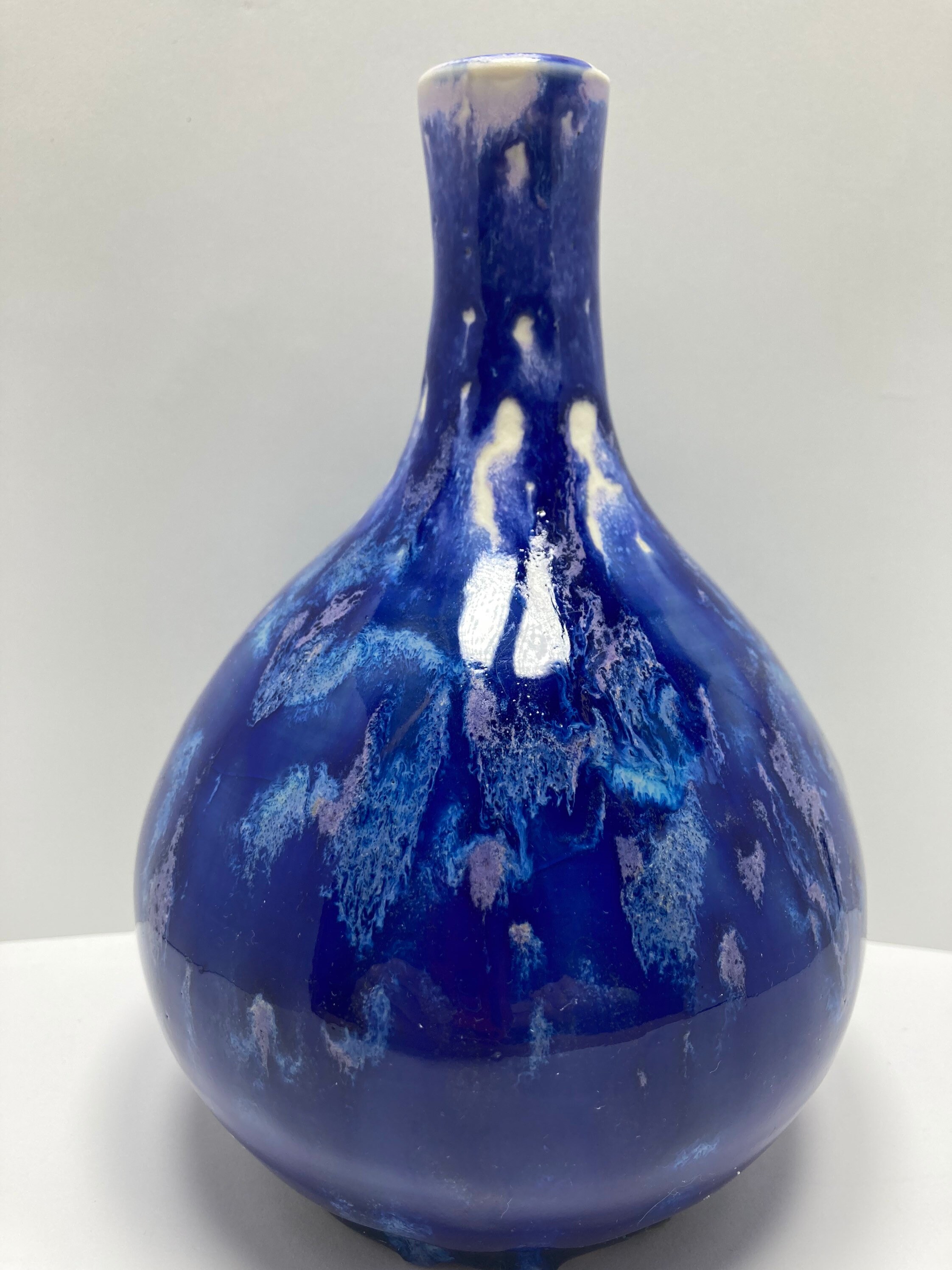 Joseph David Broudo Signed Studio Art Pottery Bud Vase Blue With Hints ...