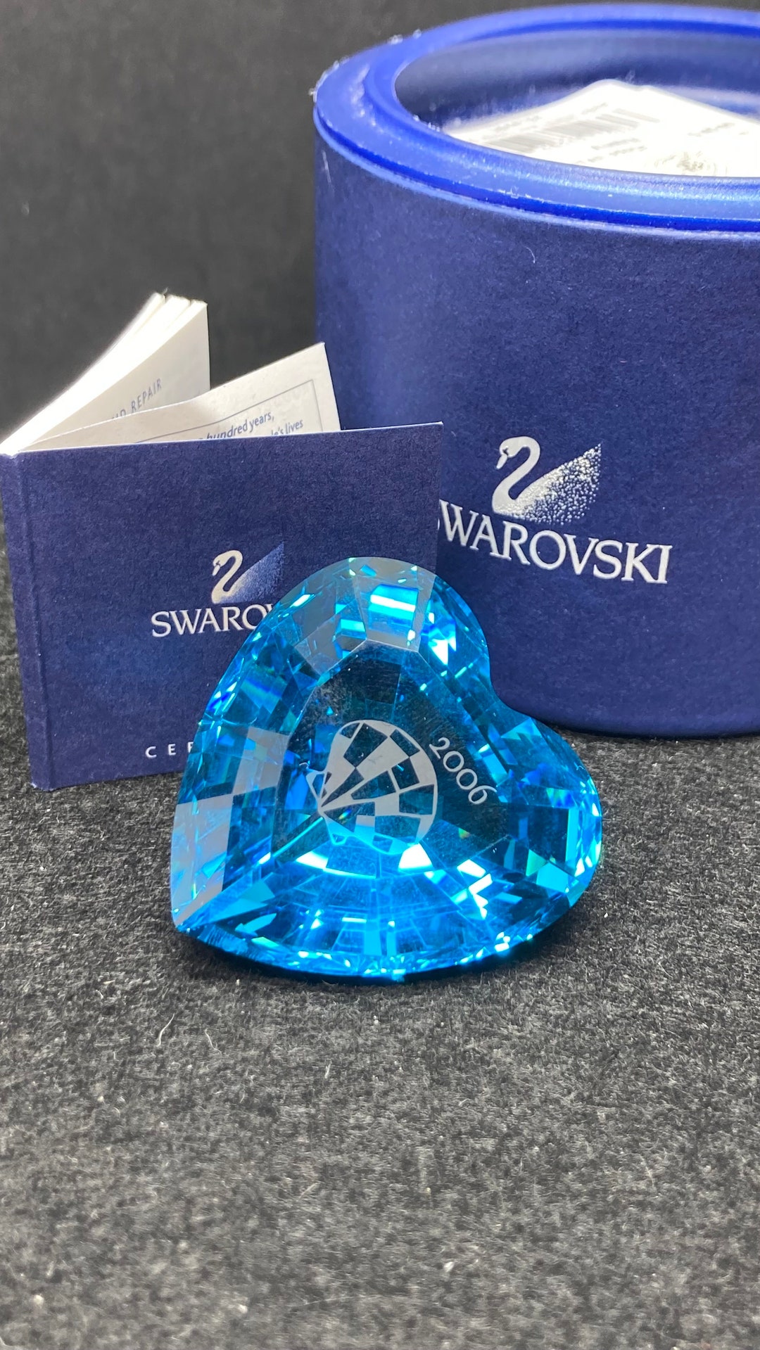 Swarovski Crystal Eternity Blue Heart Complete With Box** Free Shipping ...