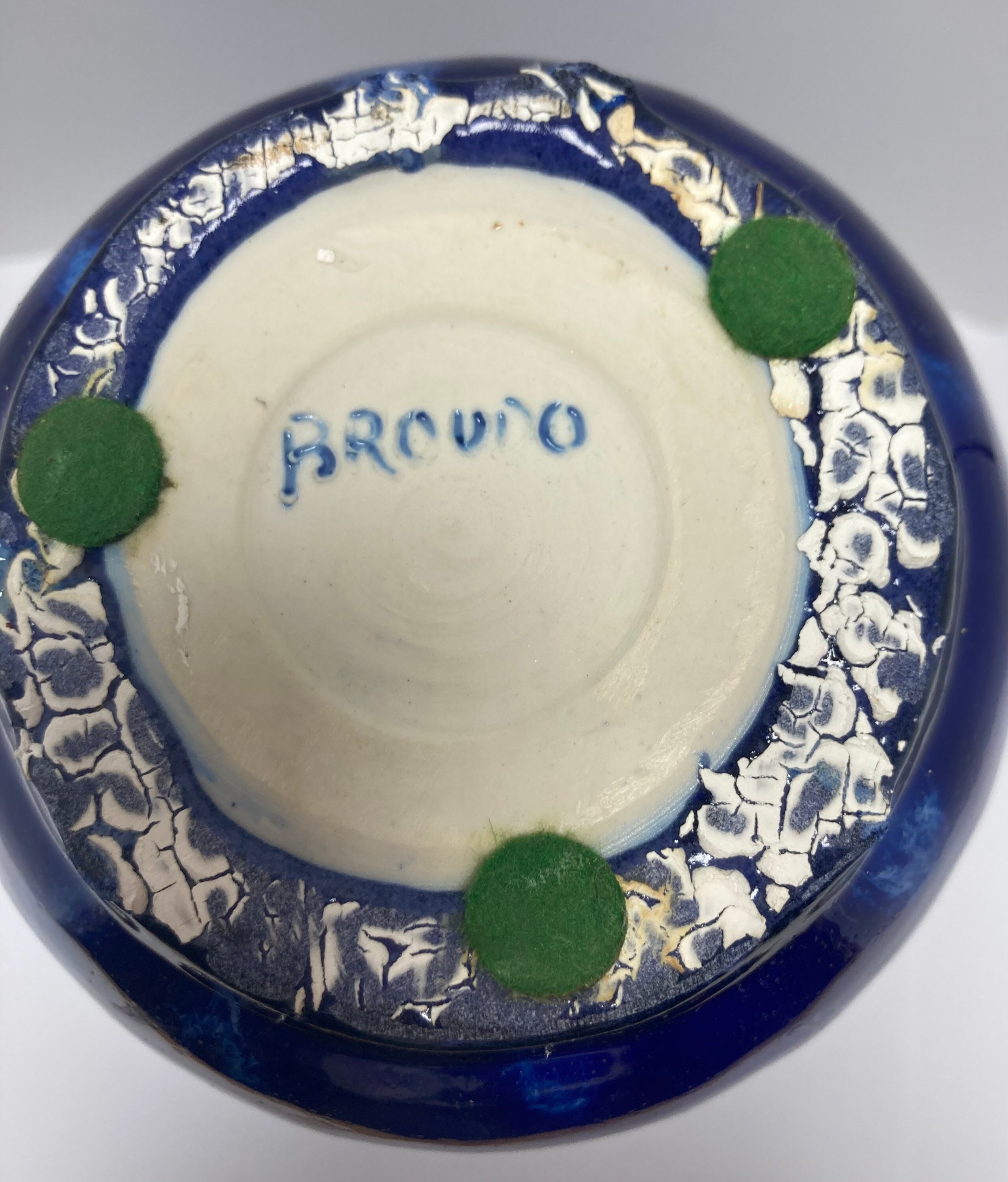 Joseph David Broudo Signed Studio Art Pottery Bud Vase Blue With Hints ...