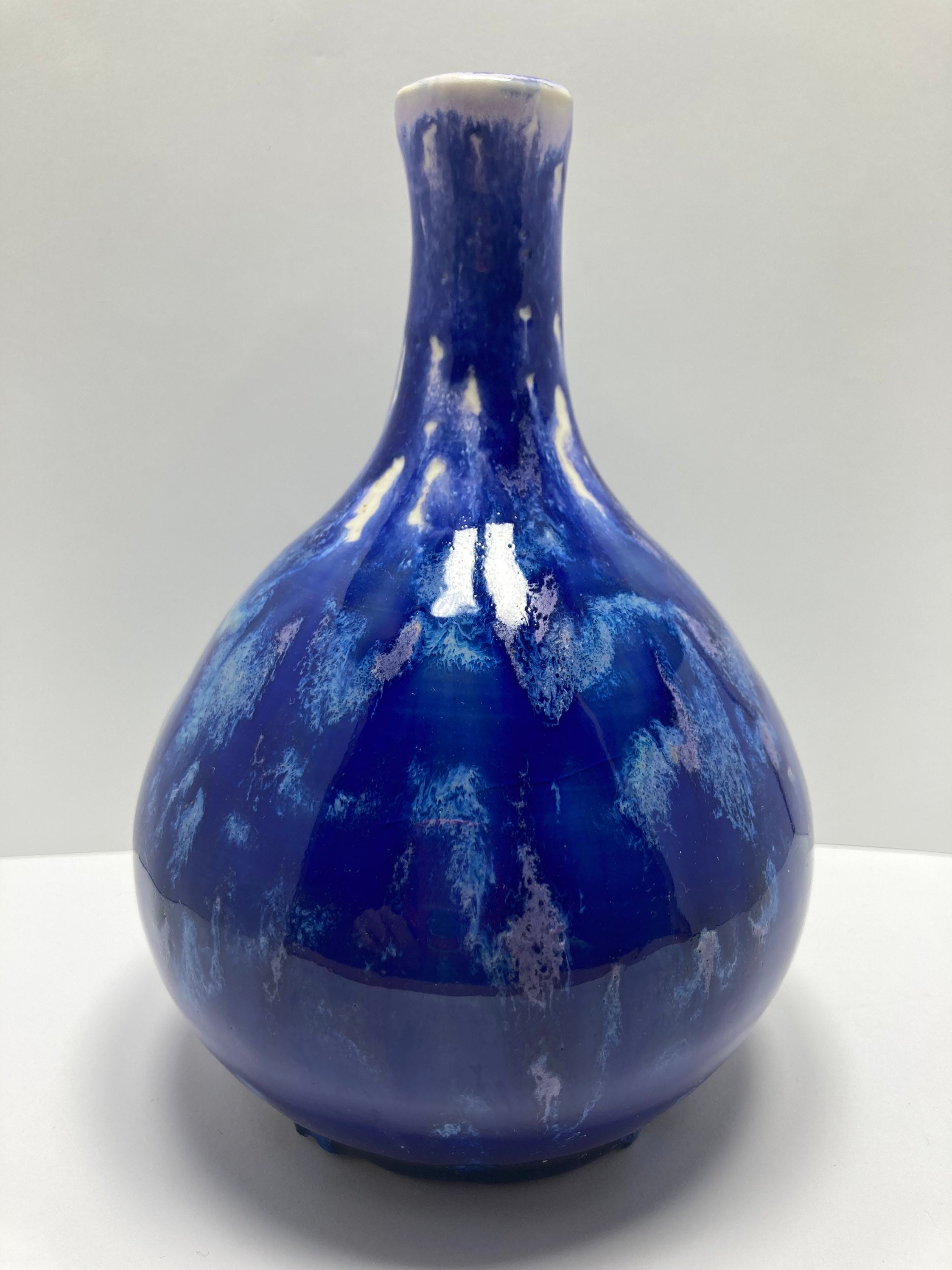 Joseph David Broudo Signed Studio Art Pottery Bud Vase Blue With Hints ...