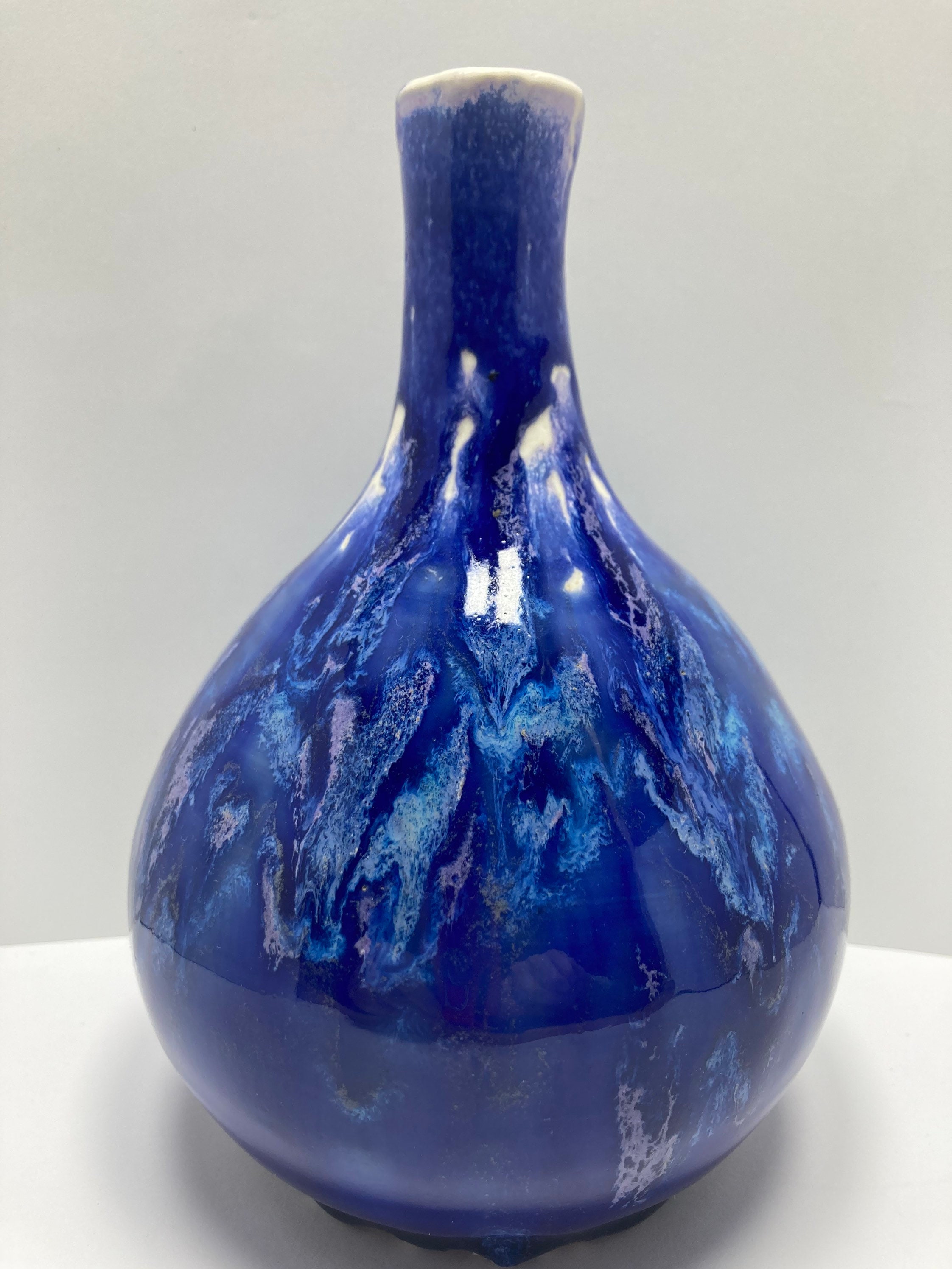 Joseph David Broudo Signed Studio Art Pottery Bud Vase Blue With Hints ...