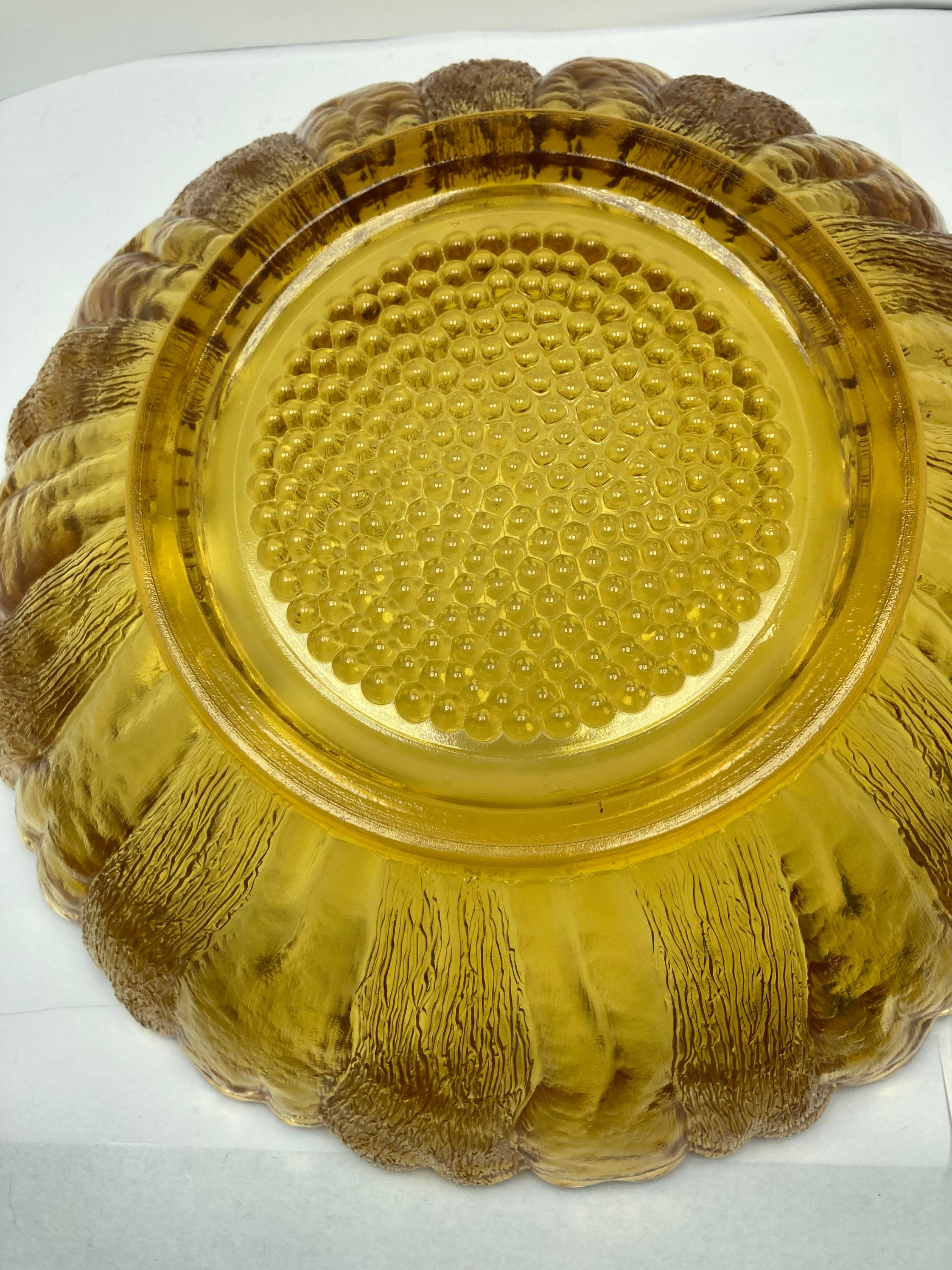 Anchor Hocking Amber Glass Sunflower Design Bowlfree Etsy