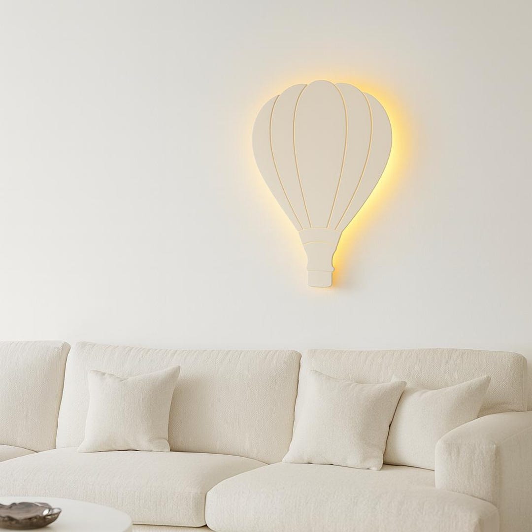Wooden Hot Air Balloon LED Wall Light – Nursery Decor - Etsy
