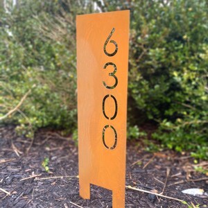 Personalized Rusty Address Staked Sign | Custom House Numbers | Rusty ...