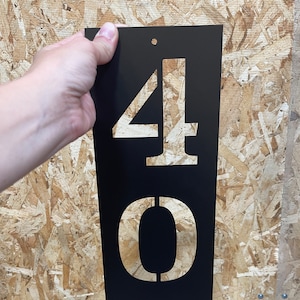 Vertical Metal House Number Sign: Custom Steel Address - Etsy