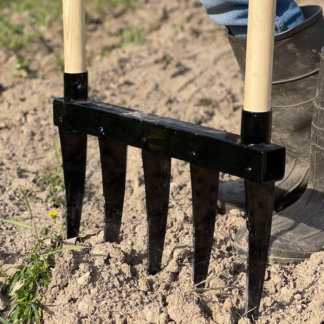 Broadfork Garden Tool | 5 Tines Hand Tiller | USA Made - Etsy