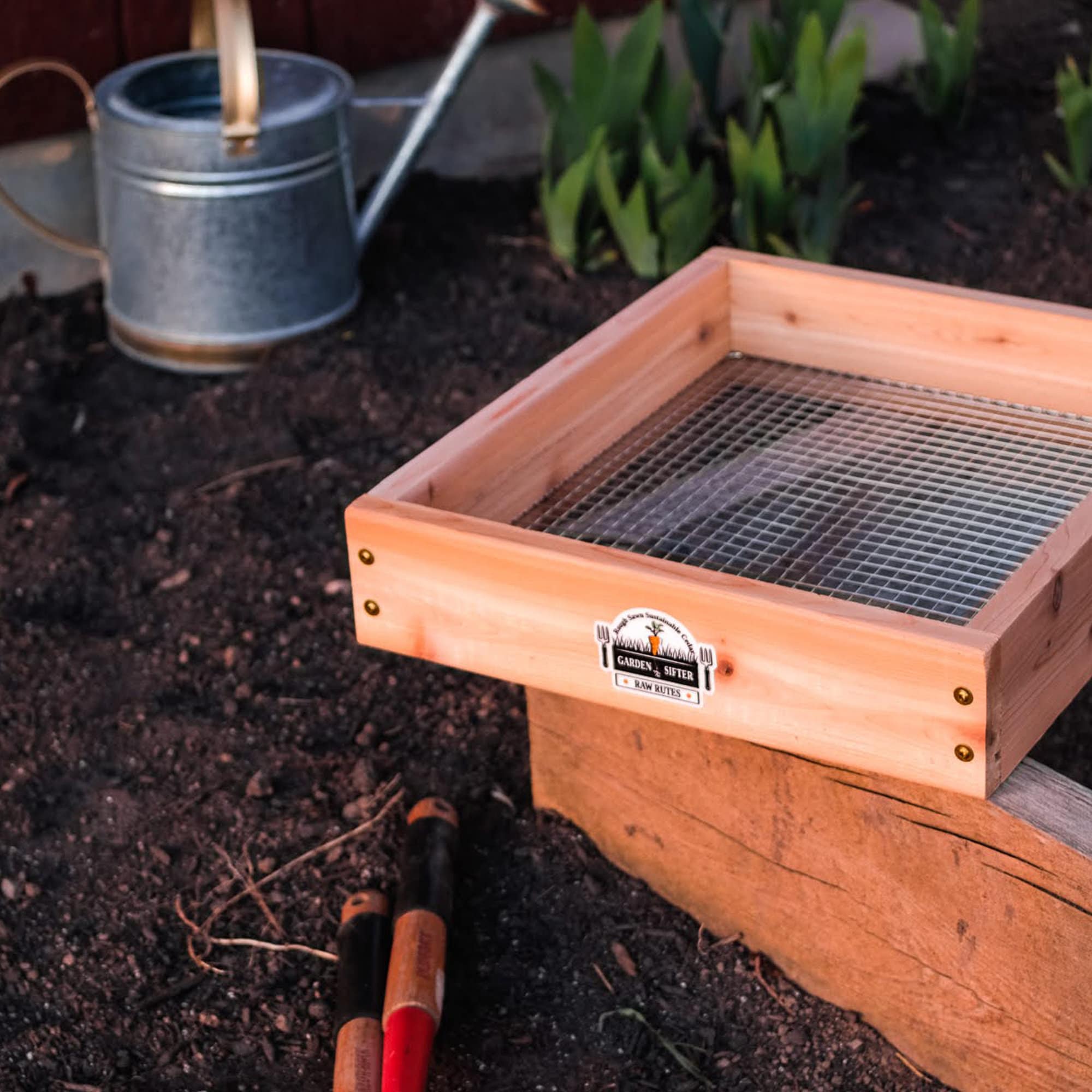 Cedar Garden Sifter: Stainless Steel Compost & Soil Screen, USA Made - Etsy