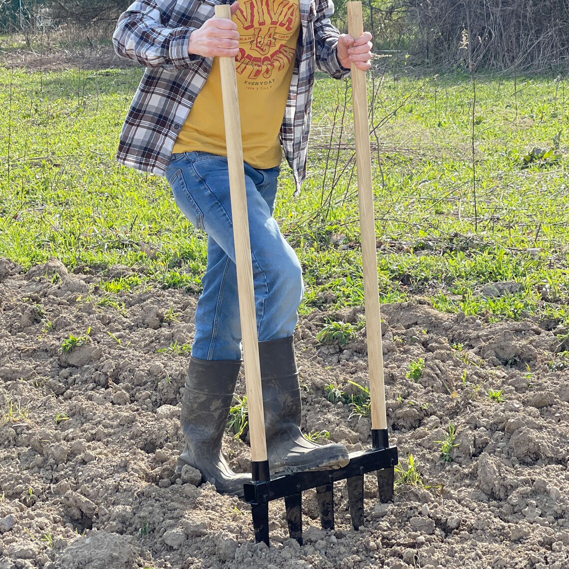 Broadfork Garden Tool 5 Tines Hand Tiller USA Made - Etsy
