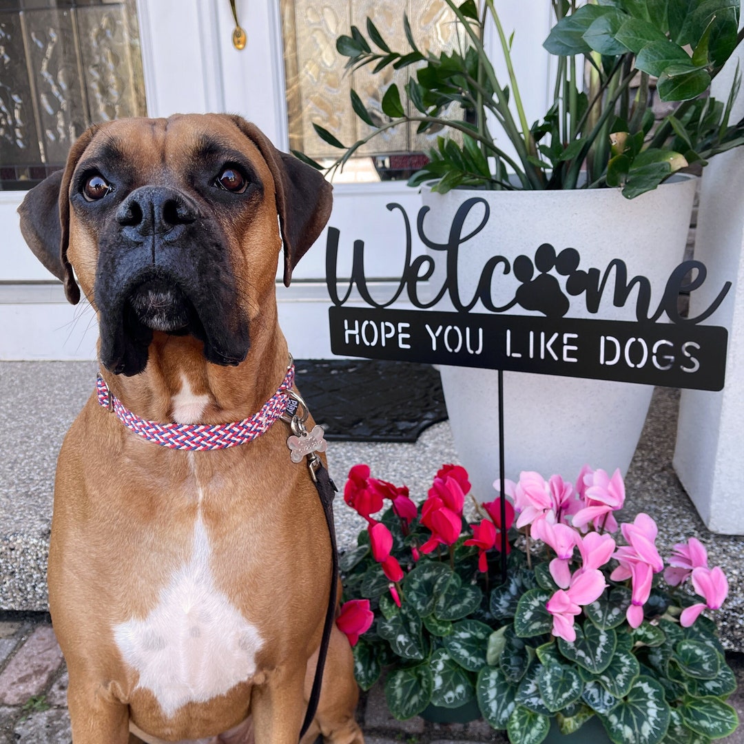 Metal Dog Welcome Sign: Front Porch Decor - Etsy