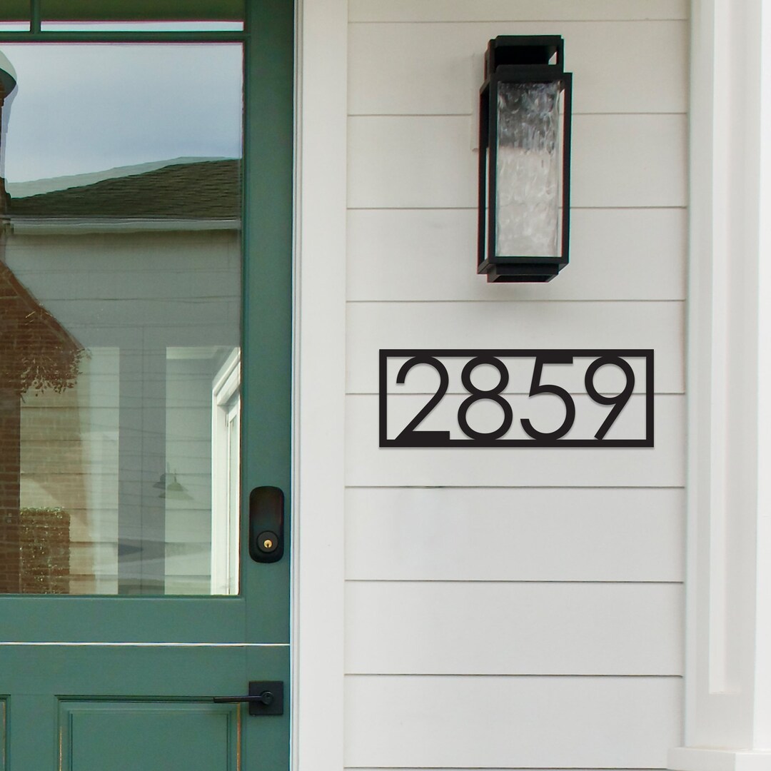 Modern Metal House Number Sign | House Address Number Sign | Mid ...