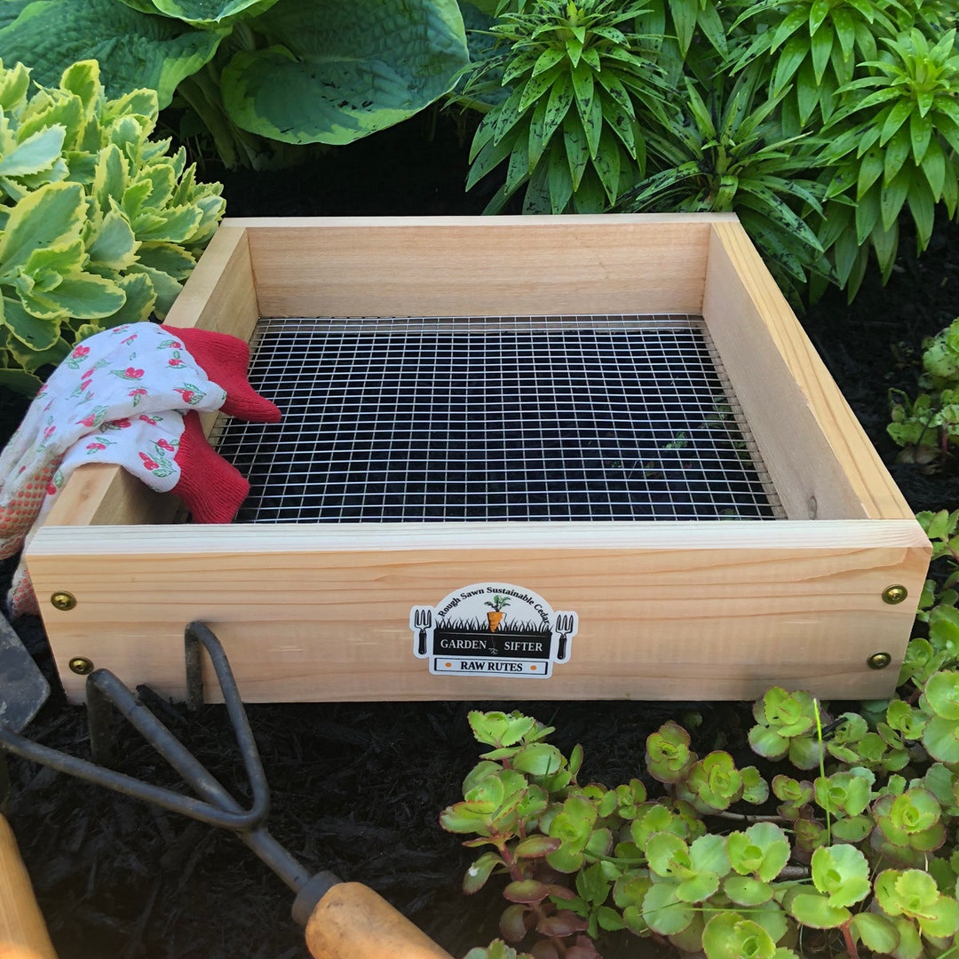 Cedar Garden Sifter: Stainless Steel Compost & Soil Screen, USA Made - Etsy