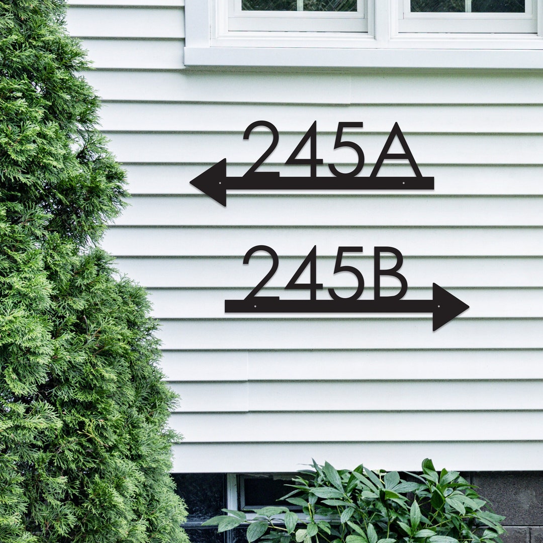 Metal Arrow Sign With House Number | Arrow Direction Sign - Etsy