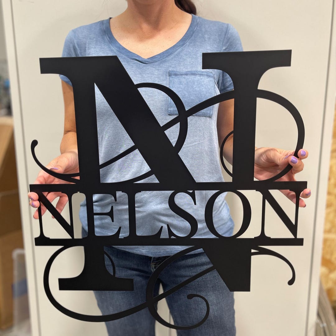 Custom Family Monogram | Personalized Name Sign | Family Metal Monogram ...