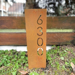 Personalized Rusty Address Staked Sign | Custom House Numbers | Rusty ...