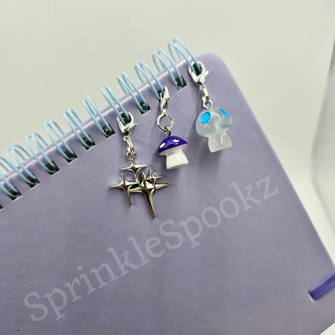 Adorable Fairy-inspired Mushroom and Sparkles Zipper Pull Charms ...