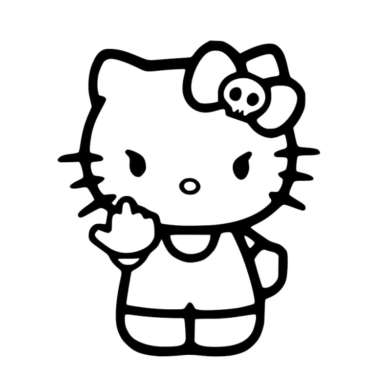 Sassy Mid Finger Hello Kitty Vinyl Decal Sticker - Etsy