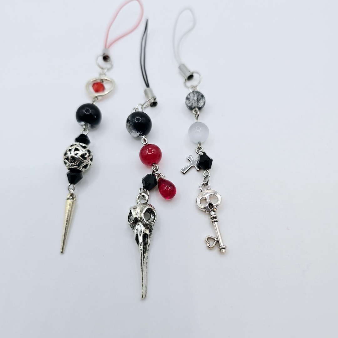 Goth Alternative Style Phone Charm | Phone Accessory | Skull Phone ...