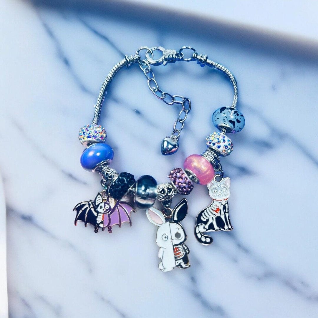 Unique Animal Skeleton Gothic Theme Charm Bracelet Pandora-style ...